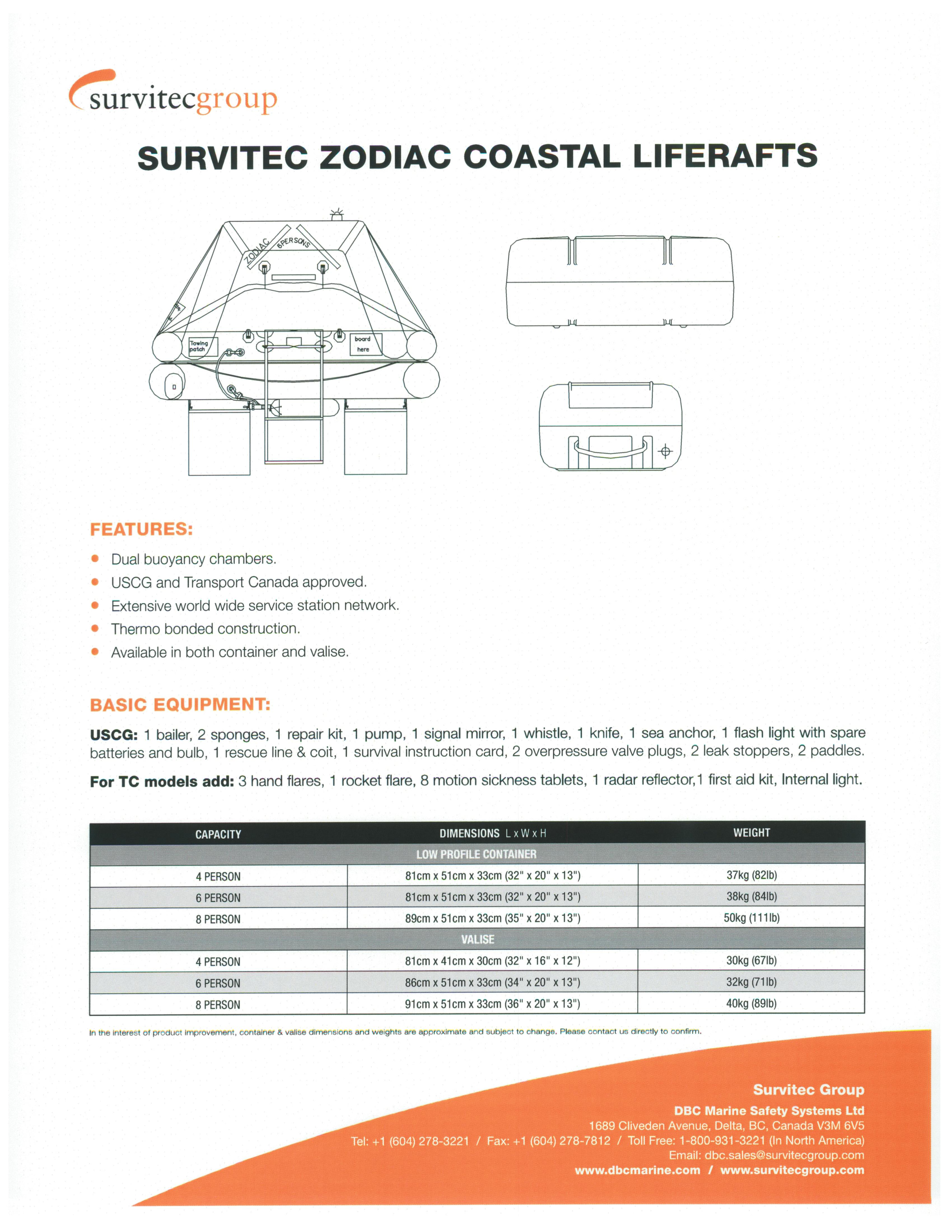 Catalogue - Équipements Survie Maritime